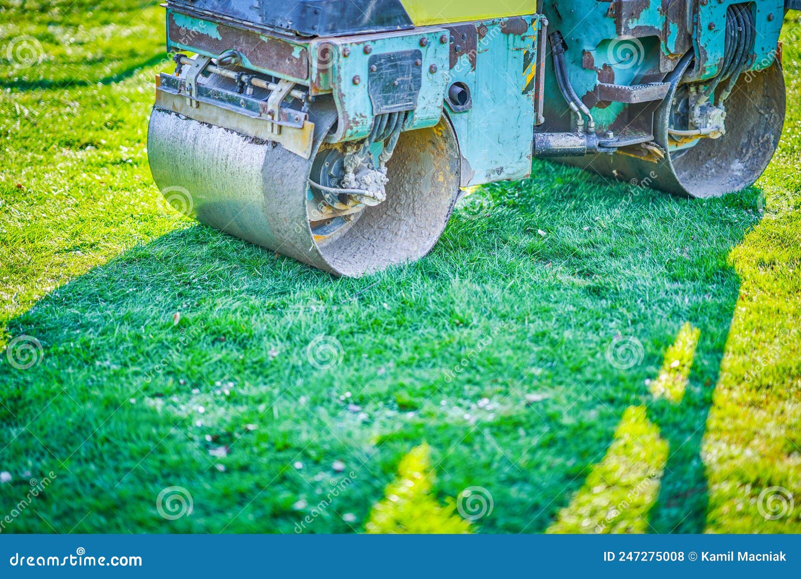 Picture of a Road Roller Machine on the Different Surfaces Stock Photo ...