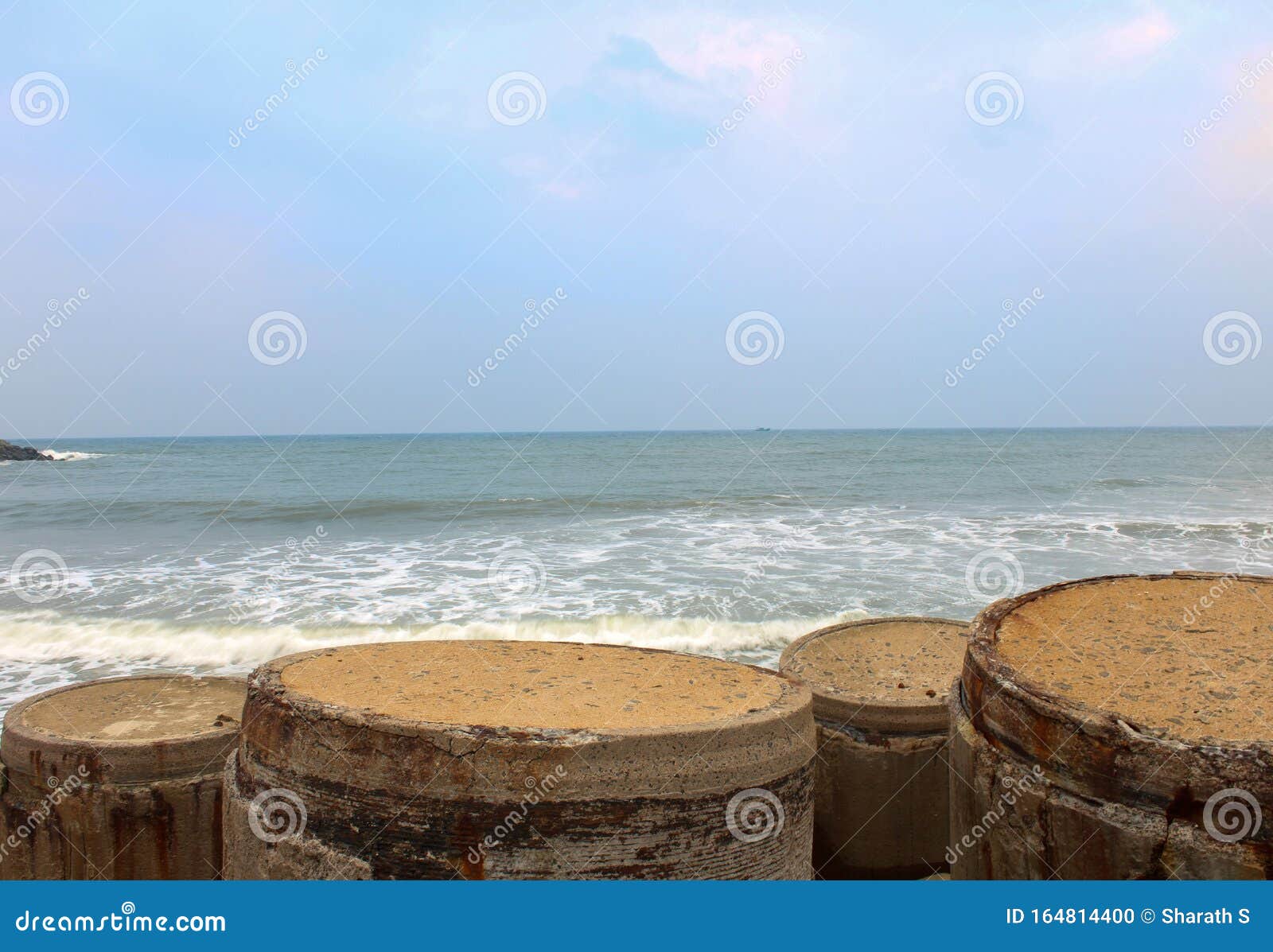 This is a Picture of a Rock Beach Stock Photo - Image of break, palm ...