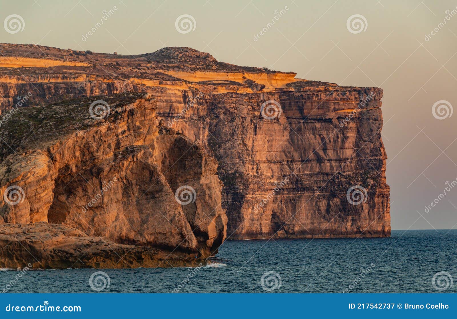 Gozo Cliffs Coastal stock image. Image of island, nature - 217542737