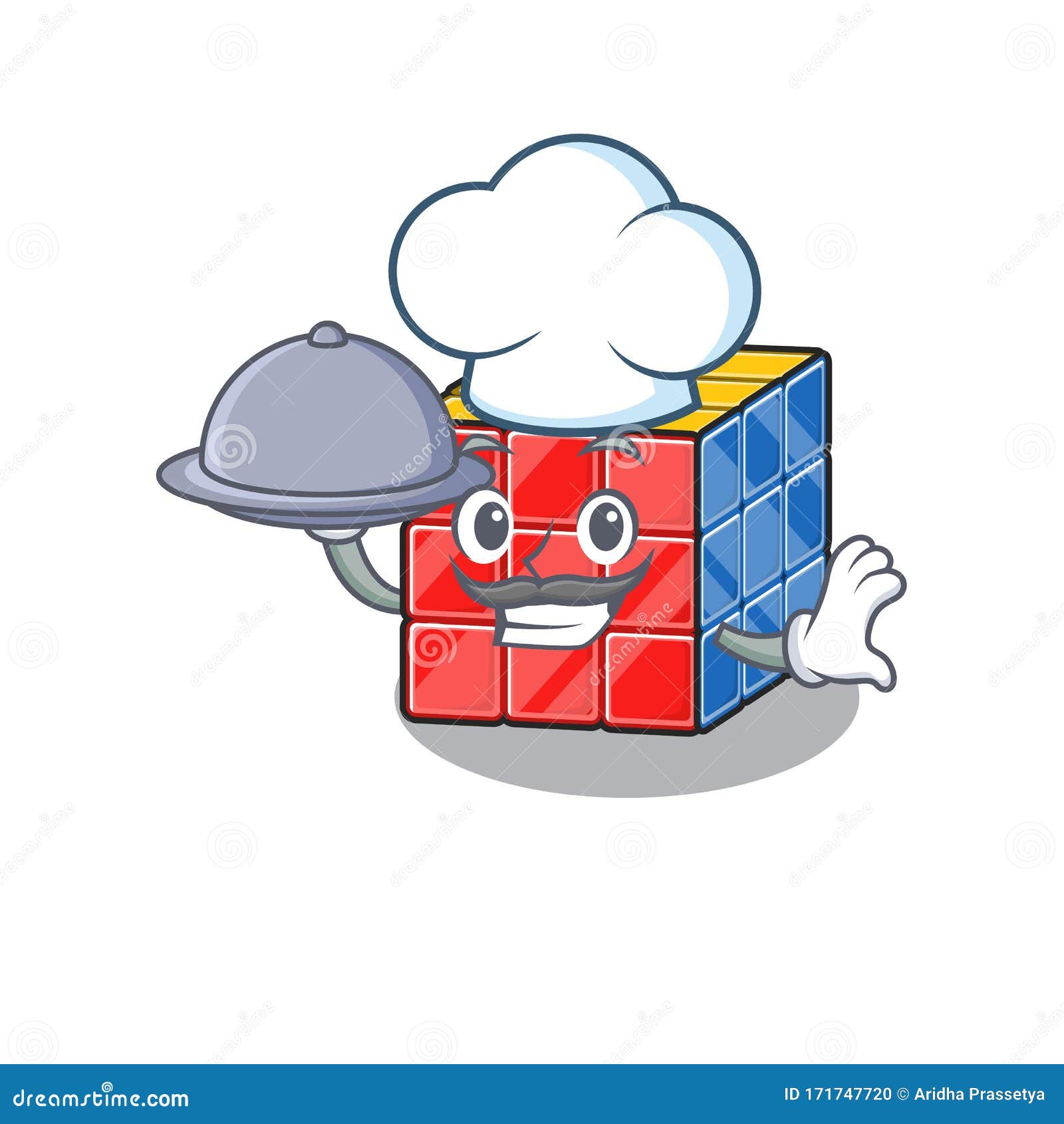 A Picture of Rubic Cube As a Chef Serving Food on Tray Editorial Image ...