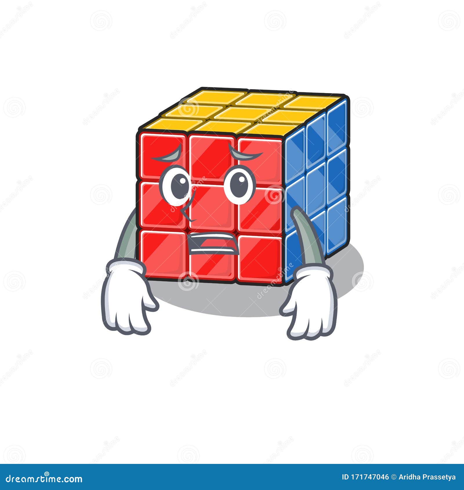 A Picture of Rubic Cube Having an Afraid Face Editorial Photo ...