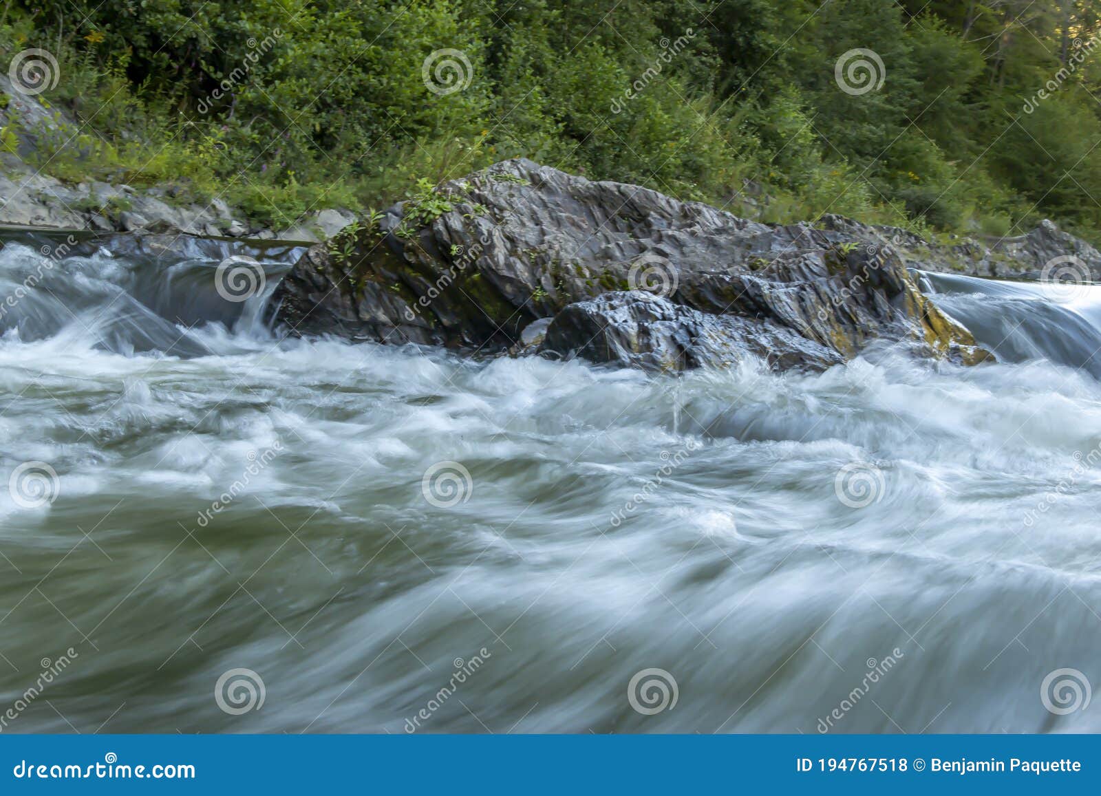 Rushing Blue Water through a River Stock Photo - Image of rocks ...