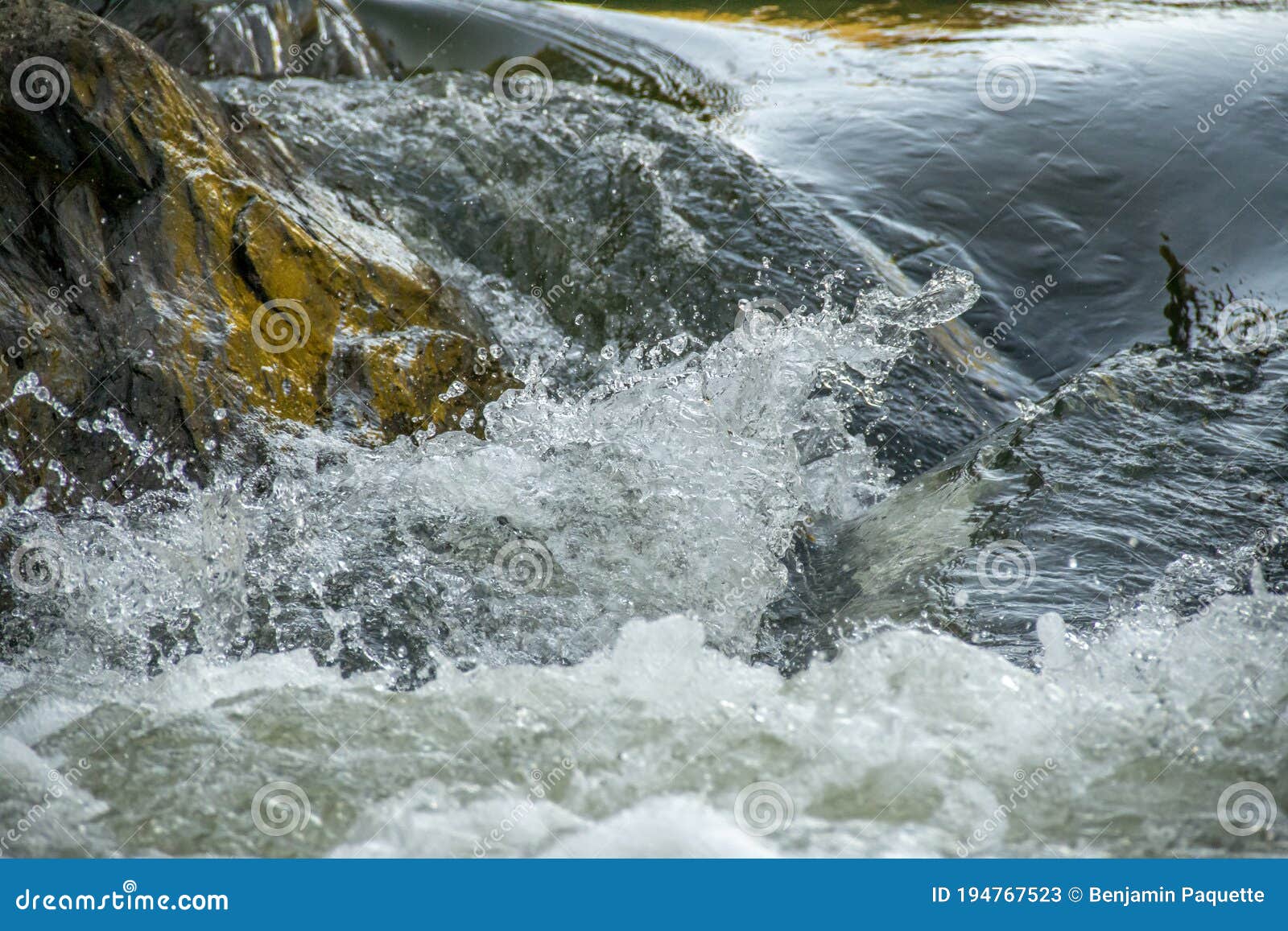 Rushing Blue Water through a River Stock Image - Image of creek ...