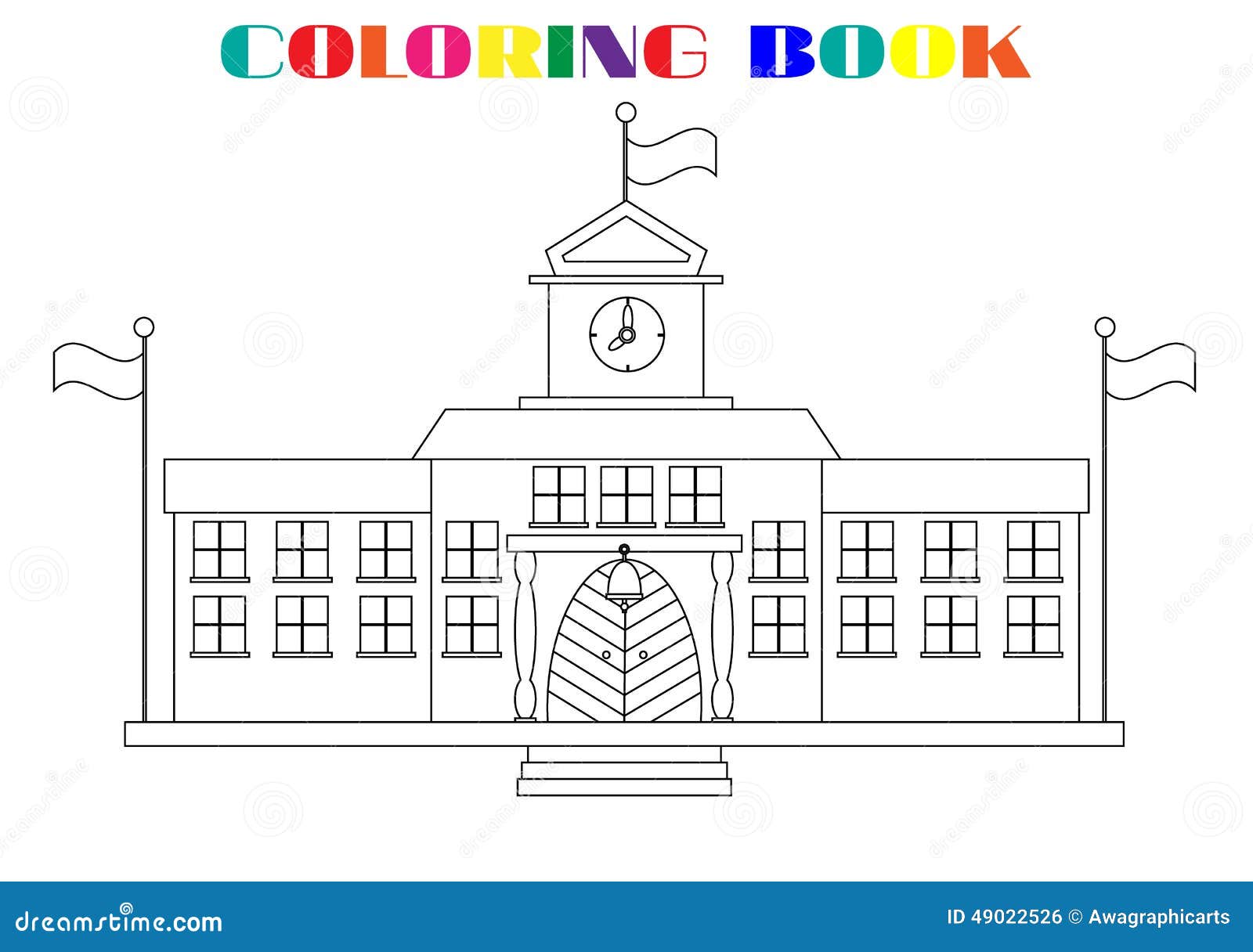 Picture of School Buildings - Coloring Book Stock Vector - Illustration ...