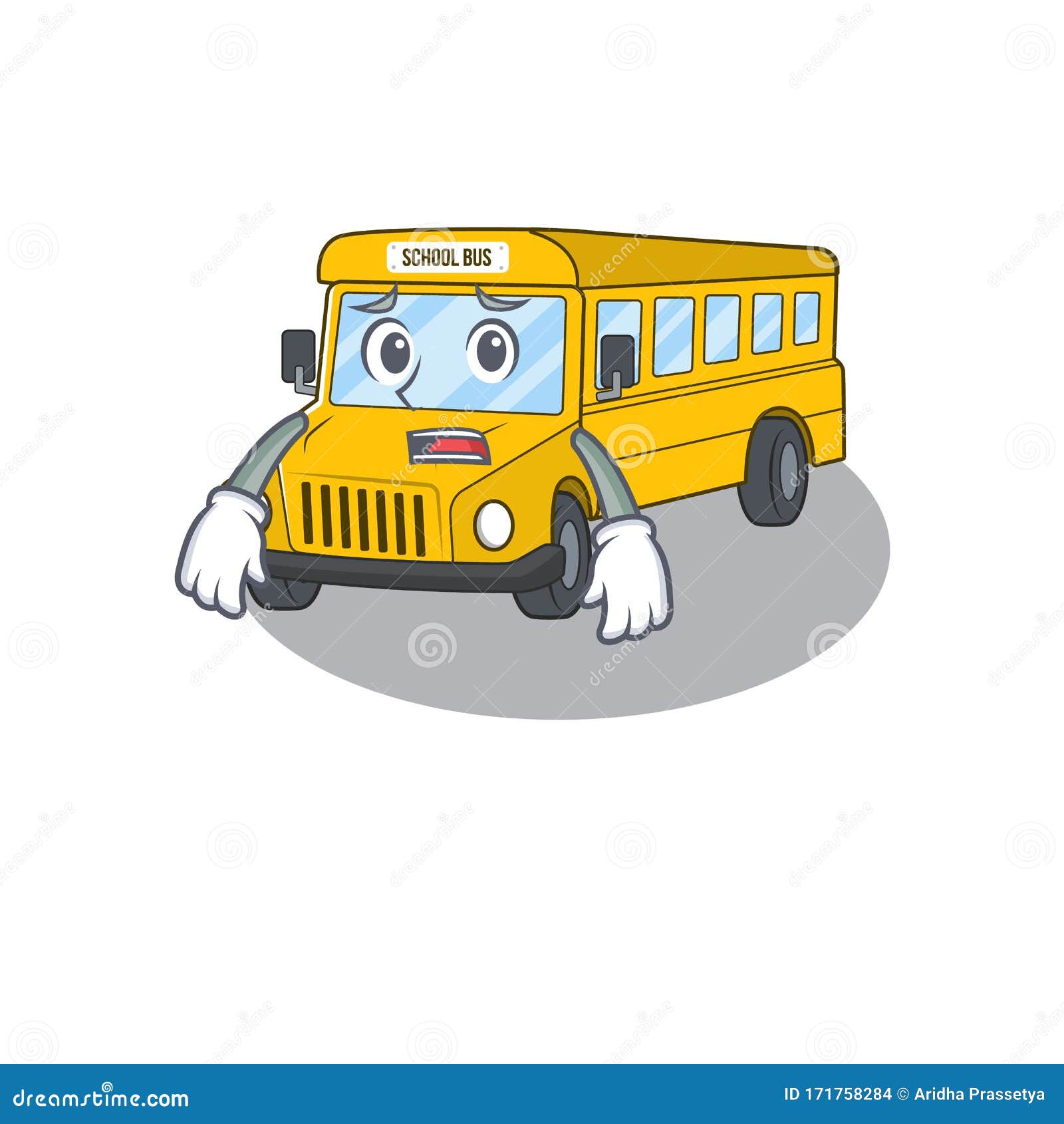 A Picture of School Bus Having an Afraid Face Stock Vector ...