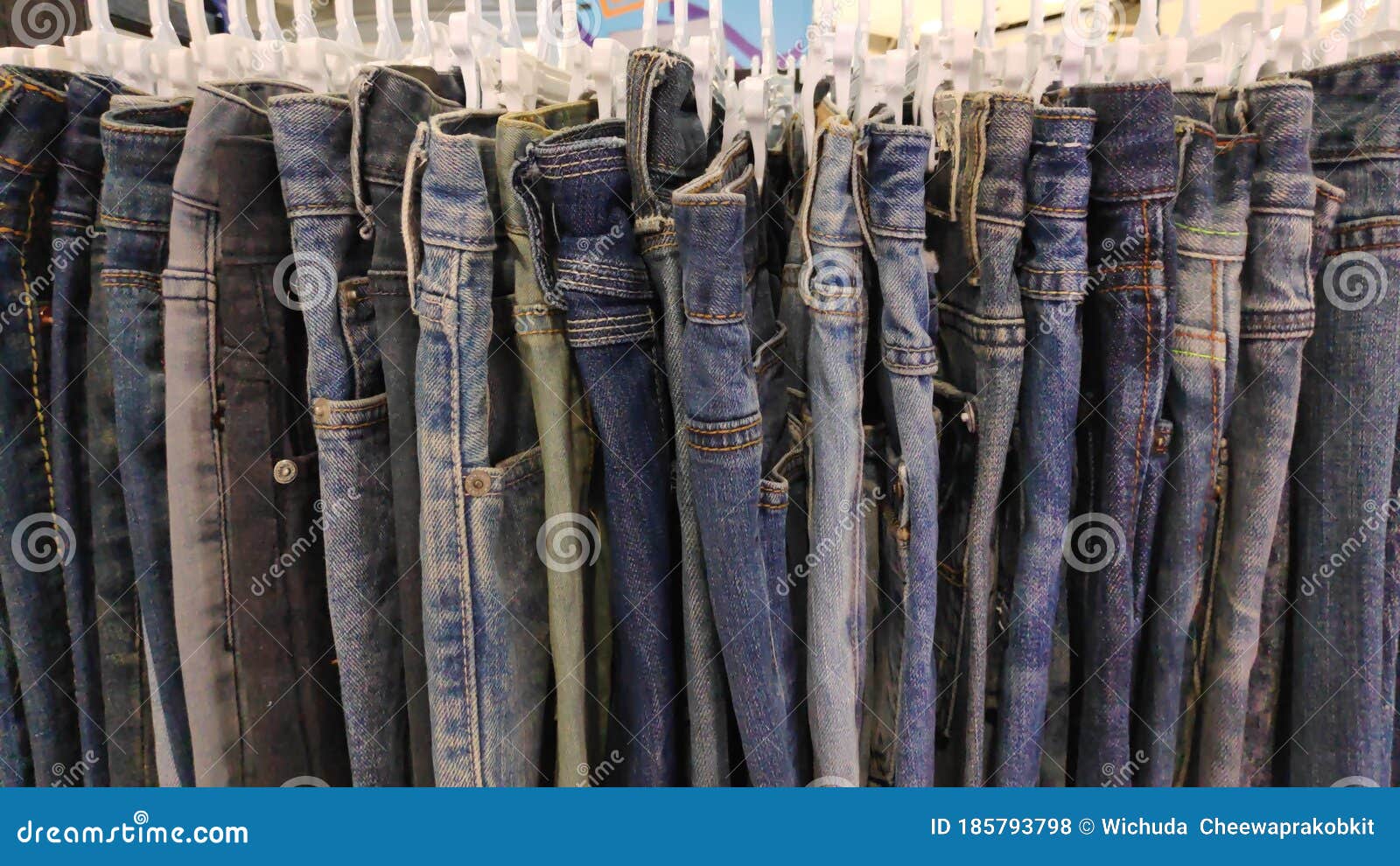 Picture of Secondhand Denim Fabric Pattern. Stock Photo - Image of ...