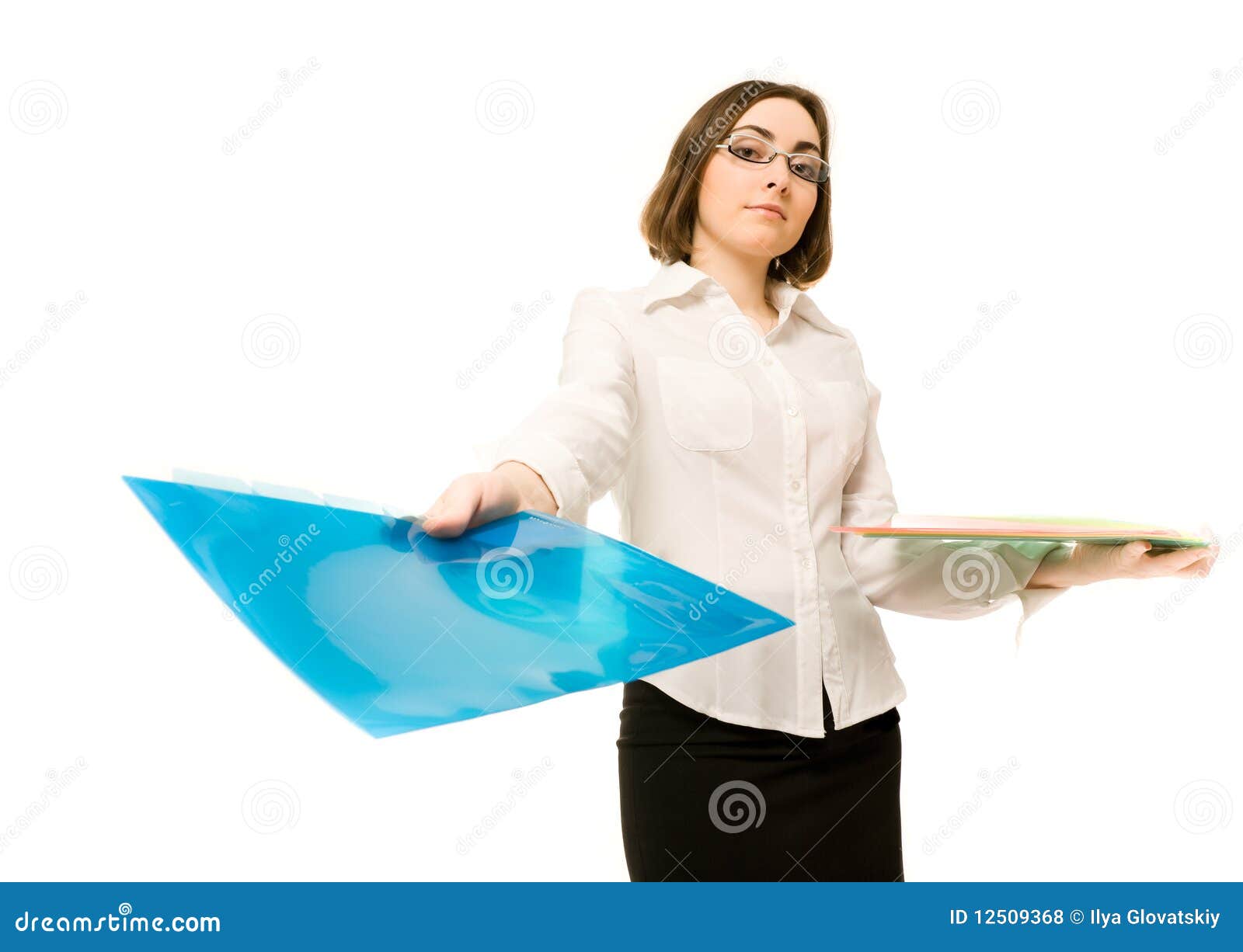 Picture of a Secretary with Folders Stock Photo - Image of holding ...