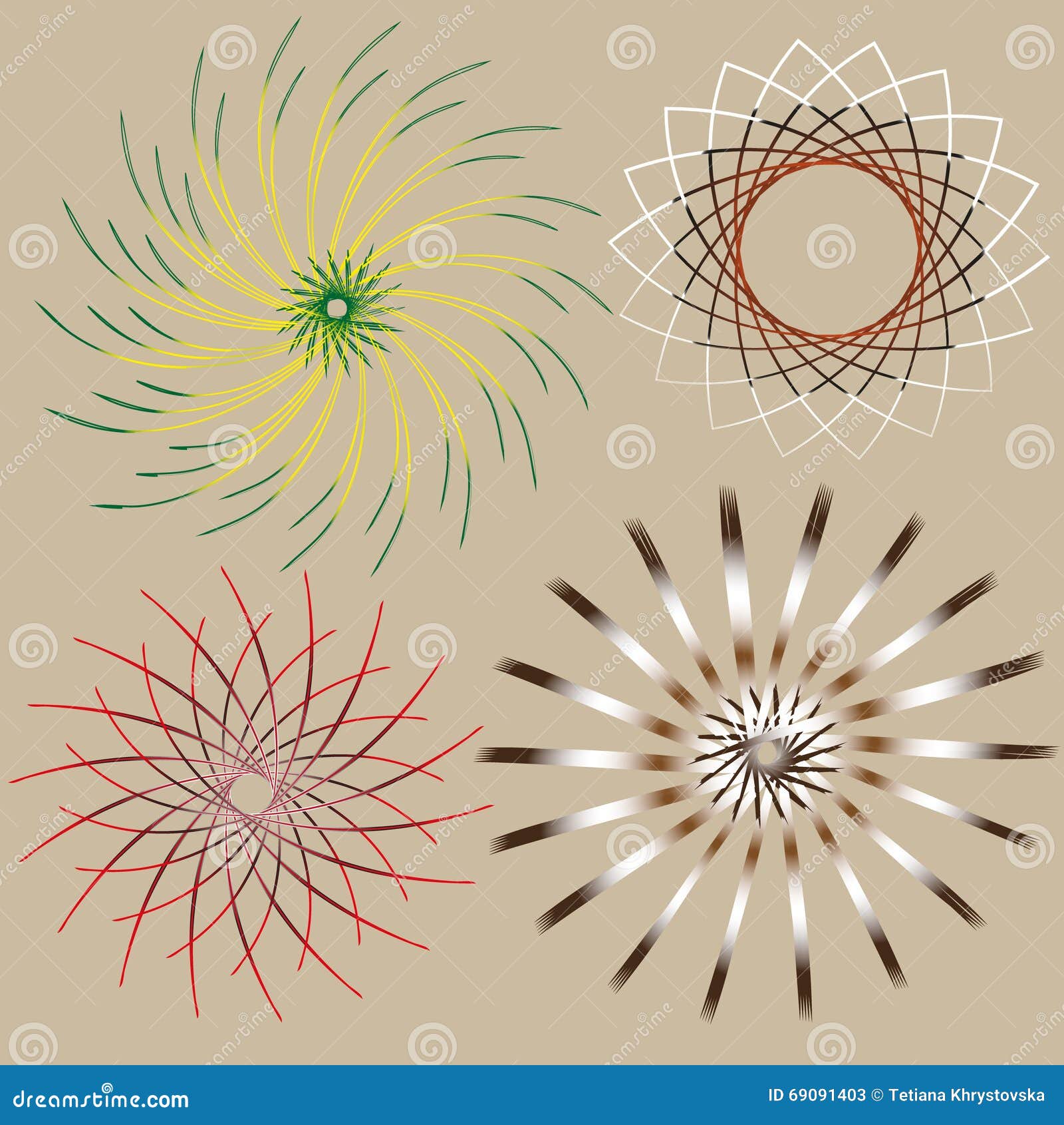 Picture Set of Four Bright Circular Openwork Effect Stock Vector ...