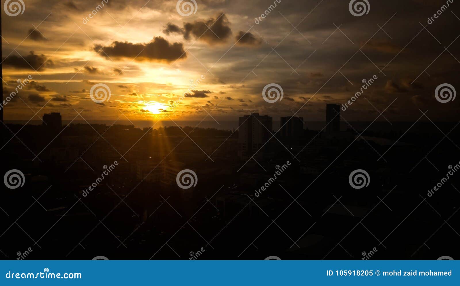 Sunset View from Top of Building Stock Image - Image of building, view ...