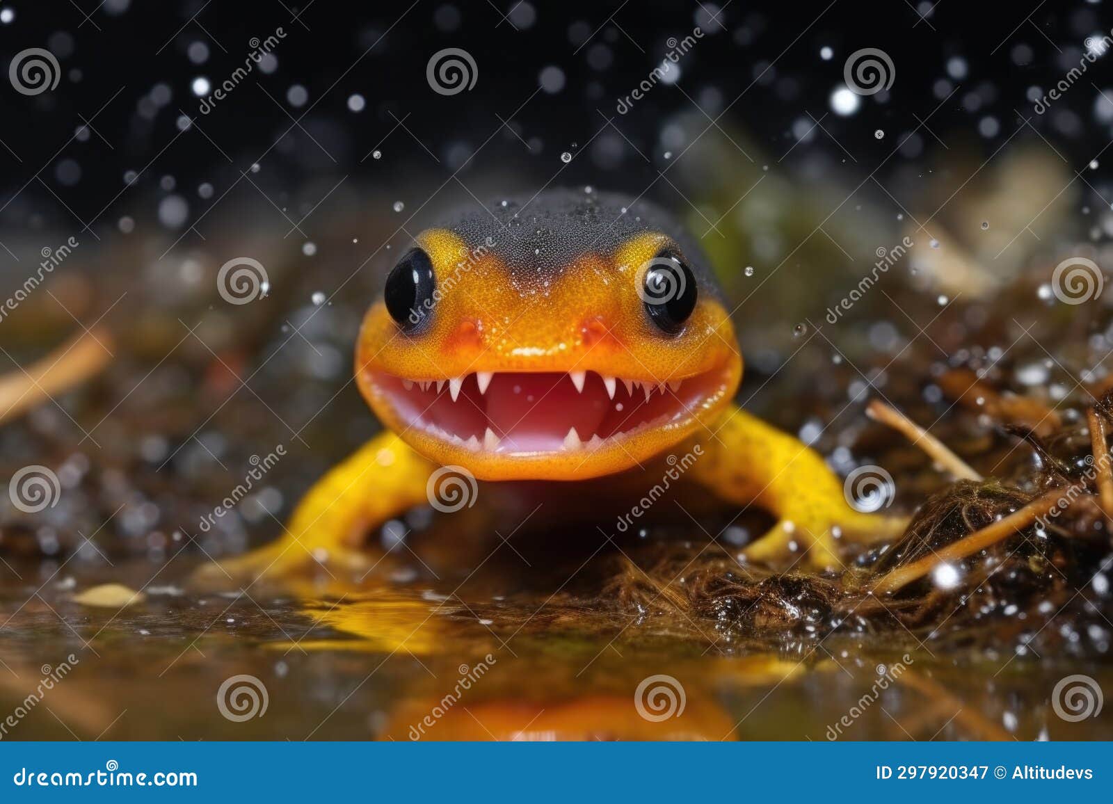 Picture Showcasing a Salamanders Small, Sharp Teeth Stock Image - Image ...