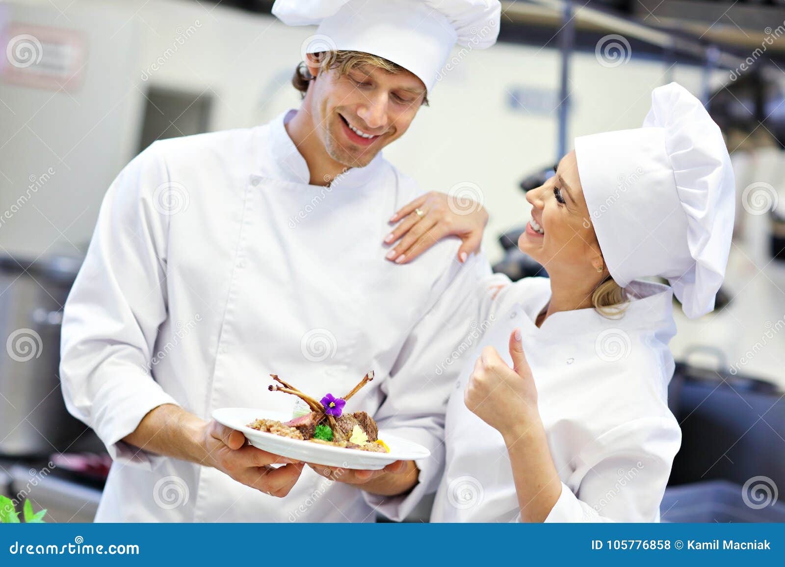 Busy Chefs at Work in the Restaurant Kitchen Stock Photo - Image of ...