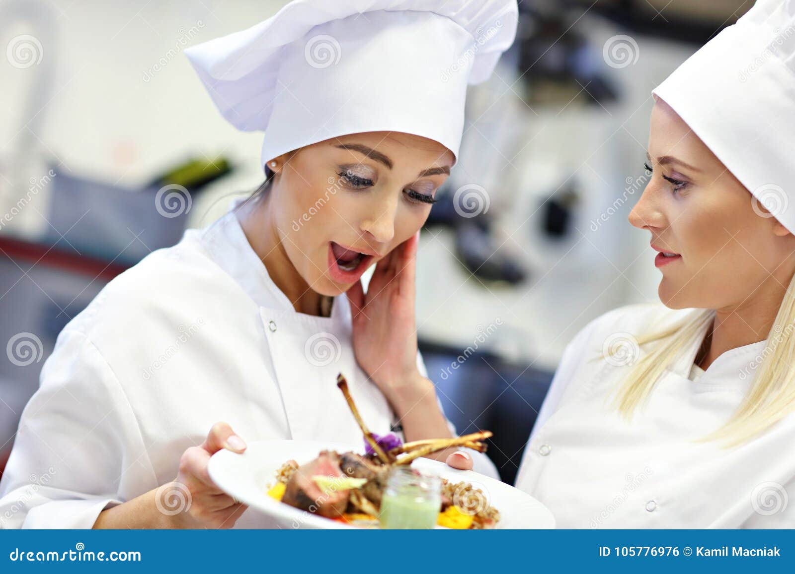 Busy Chefs at Work in the Restaurant Kitchen Stock Photo - Image of ...