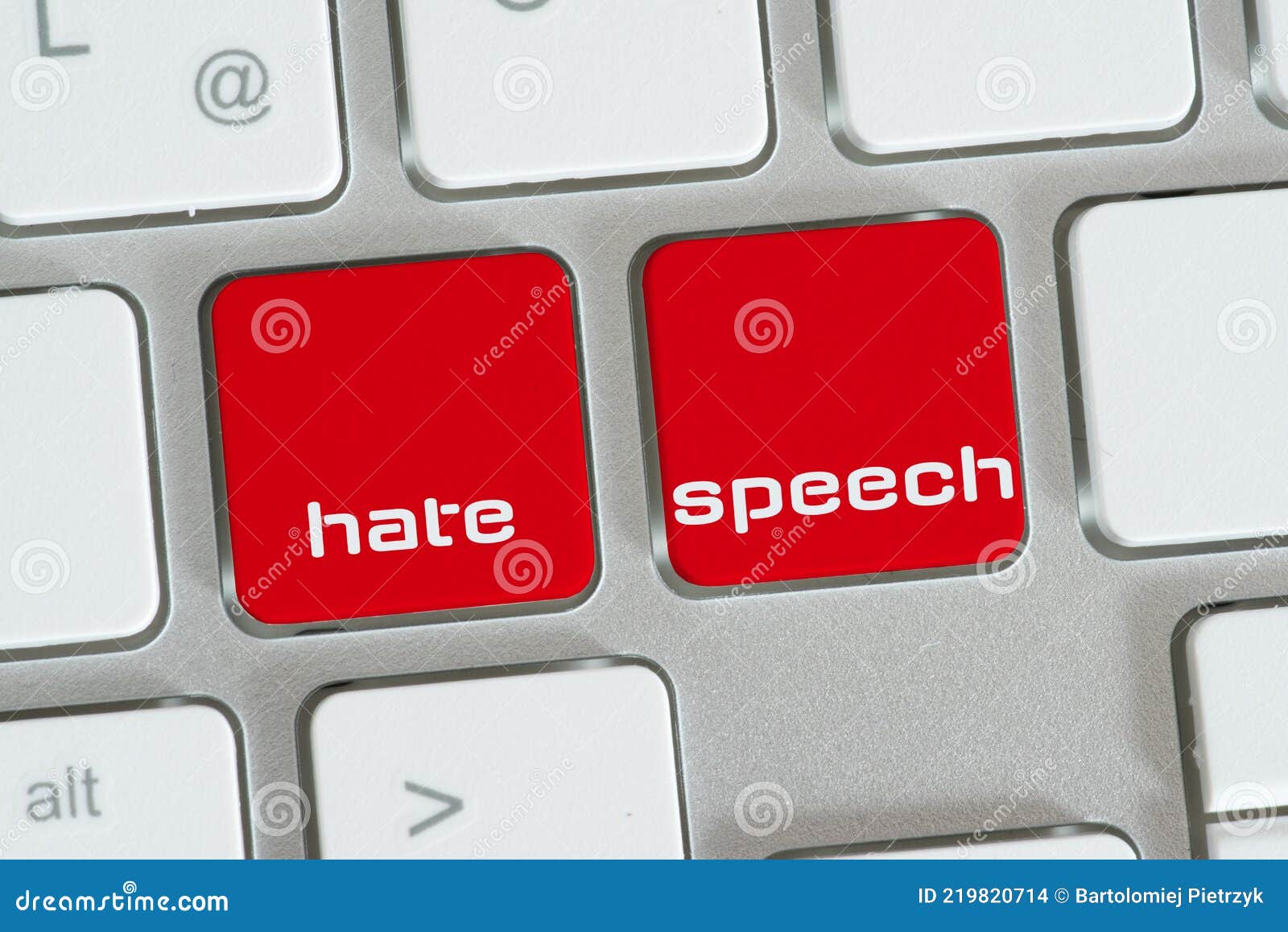 Computer and Buttons for Hate Language Stock Photo - Image of freedom ...