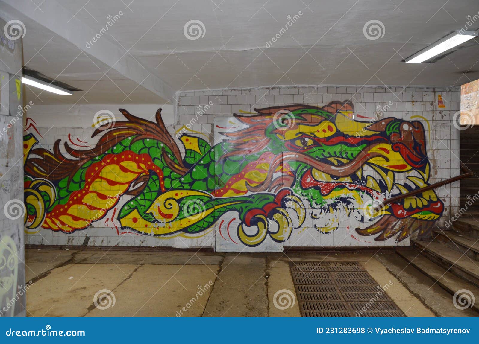 A Graffiti with Dragon Head Editorial Stock Photo - Image of expression ...