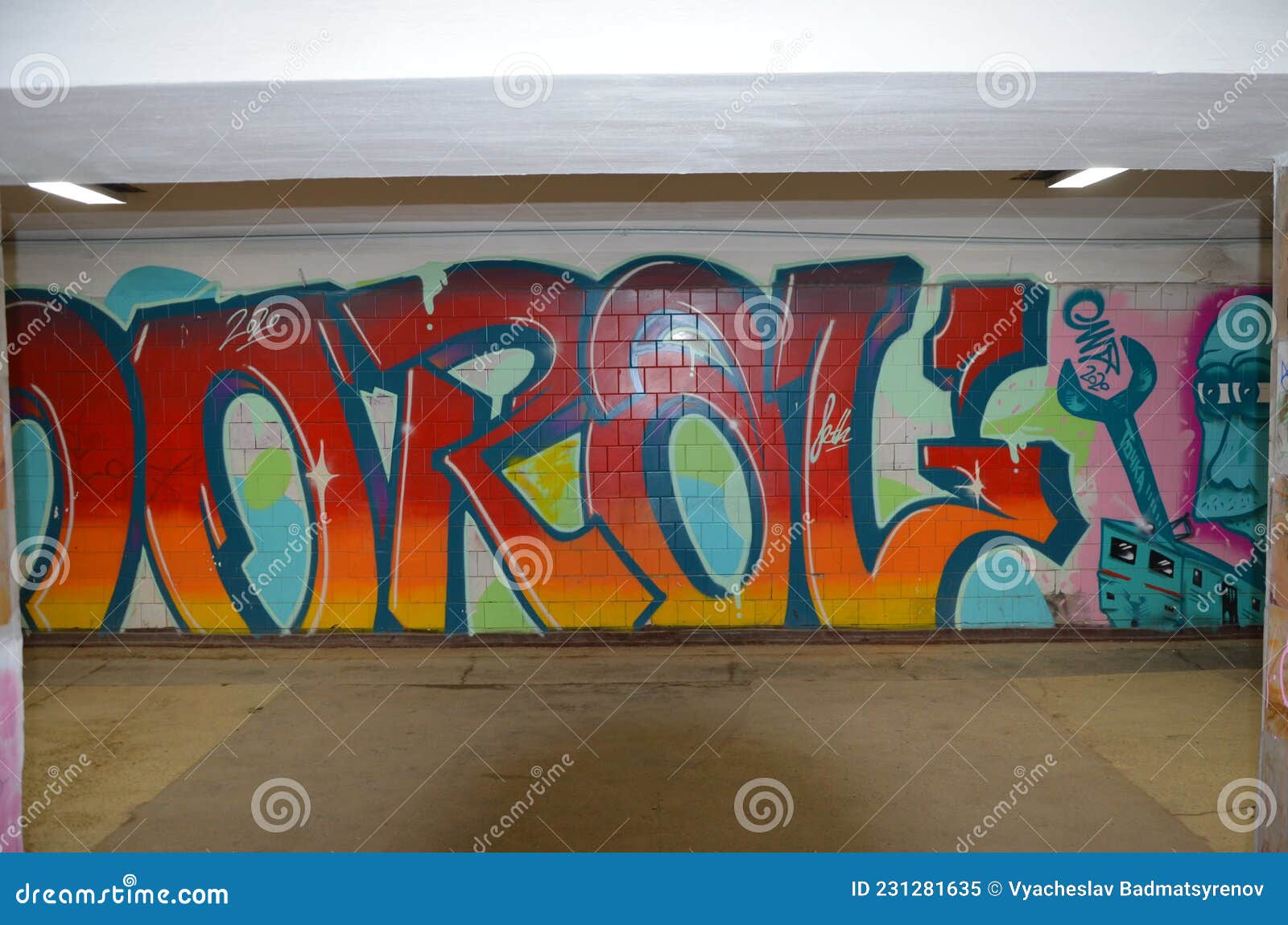 A Graffiti with Red Letters Editorial Image - Image of element ...