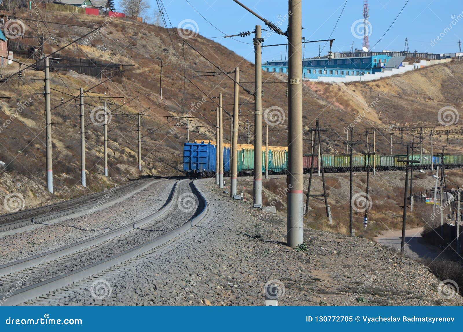 An outgoing train tail stock image. Image of column - 130772705