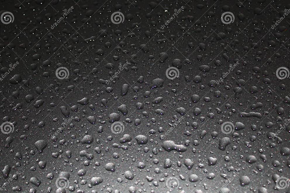 Raindrops on a Grey Surface Stock Photo - Image of water, rain: 143078482