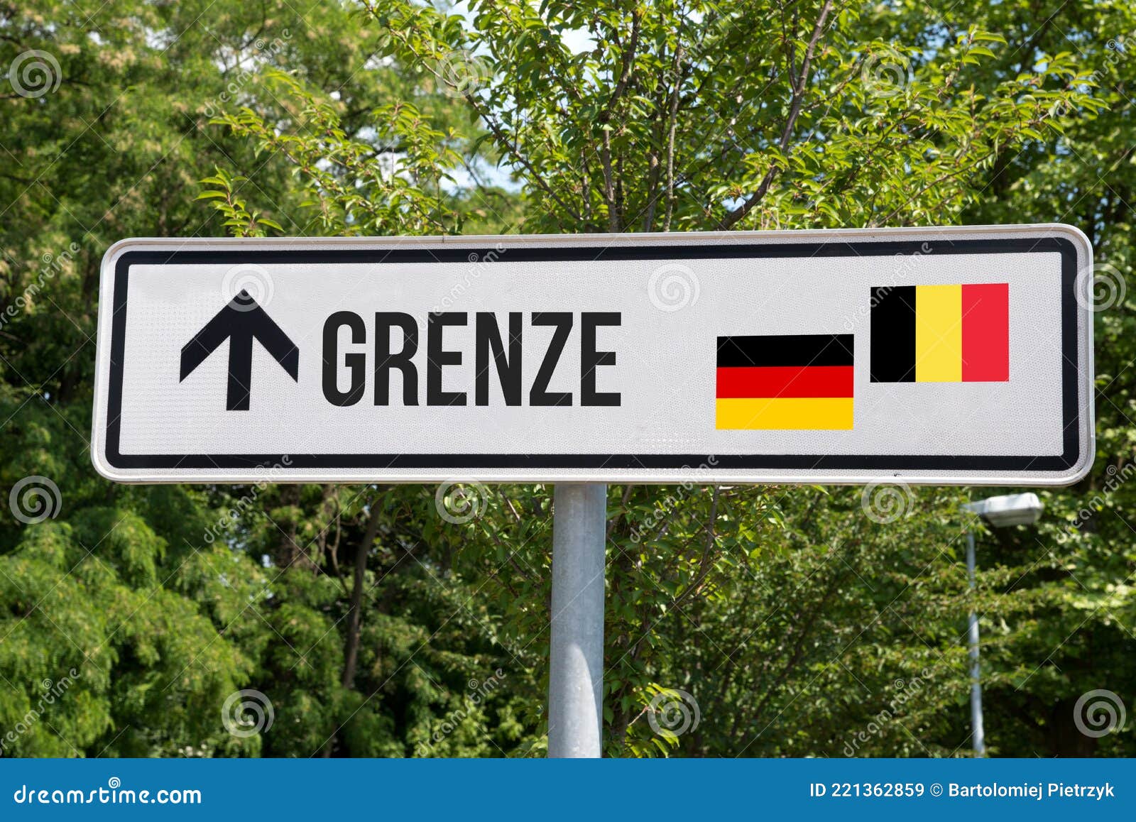 A Shield and Border between Germany and Belgium Stock Image - Image of ...