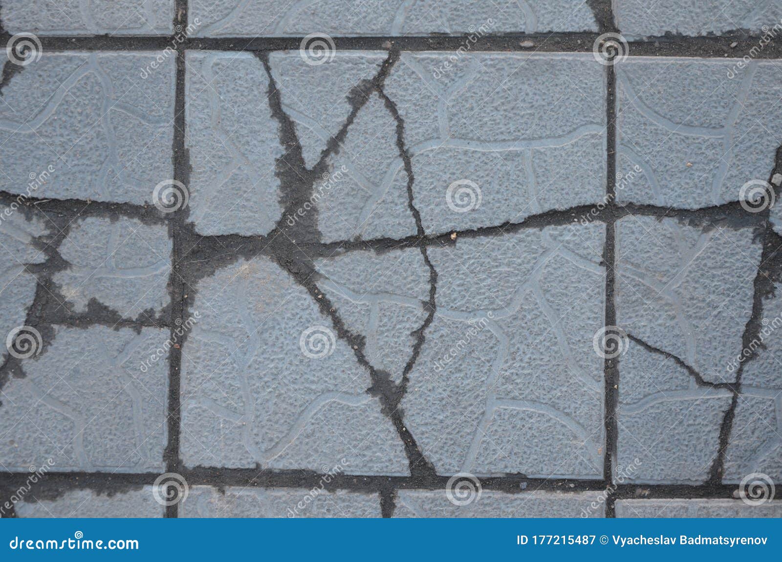 A Shattered Tile of Pavement Stock Image - Image of cobble, broken ...