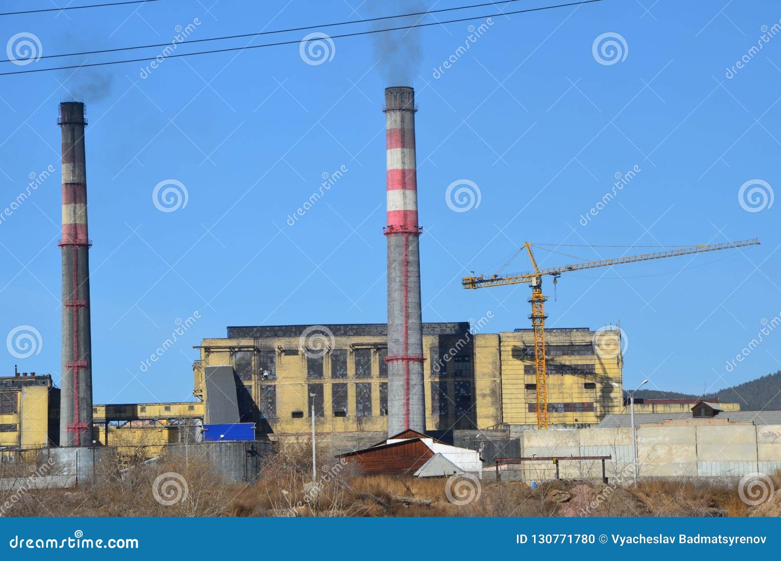 Two funnels with crane stock photo. Image of pebble - 130771780
