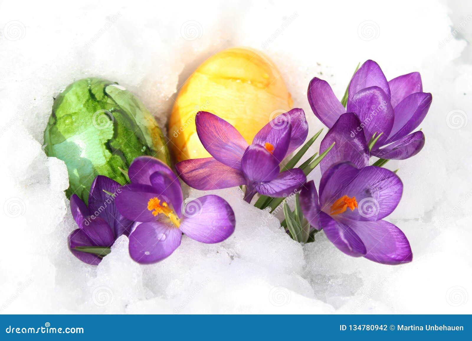 Wonderful Easter Decoration in the Snow Stock Photo - Image of ...