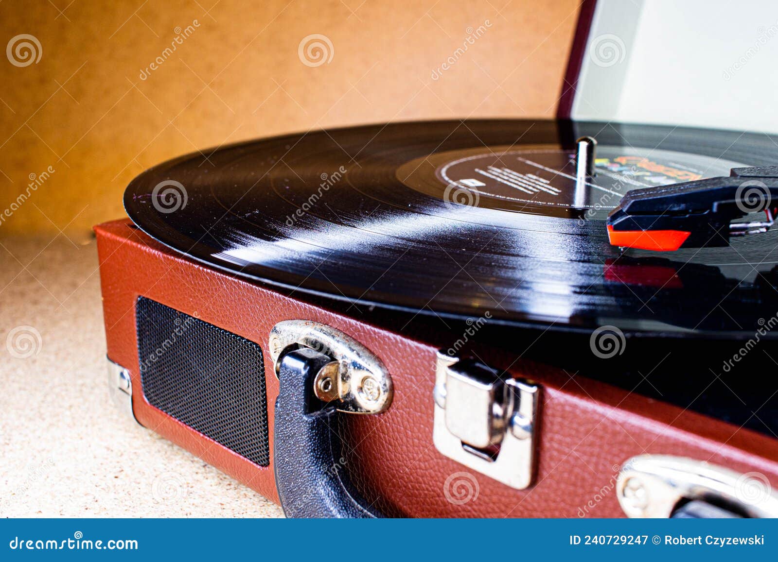 Side View of a Modern Turntable Along with a Vinyl Record Editorial ...