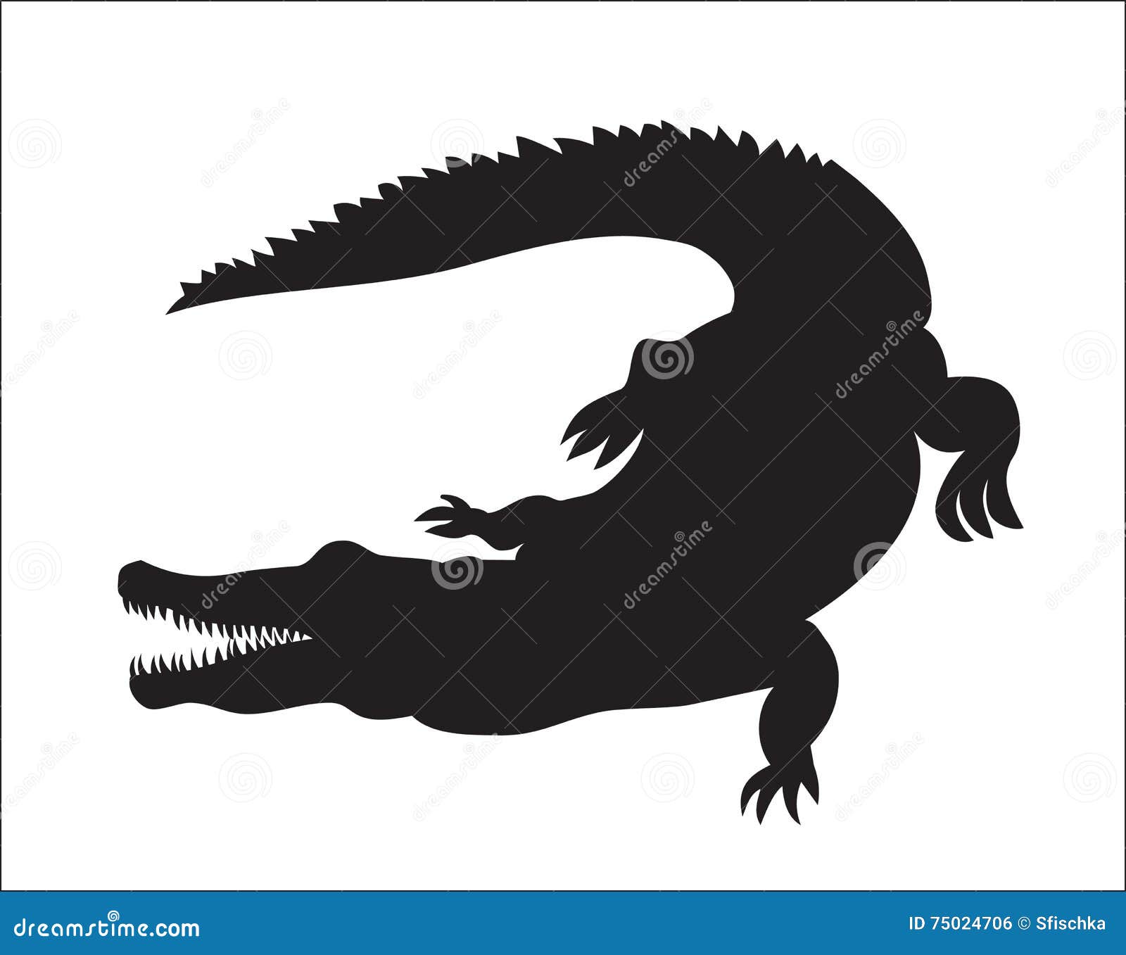 Silhouette Of Crocodile Royalty-Free Stock Photography | CartoonDealer ...