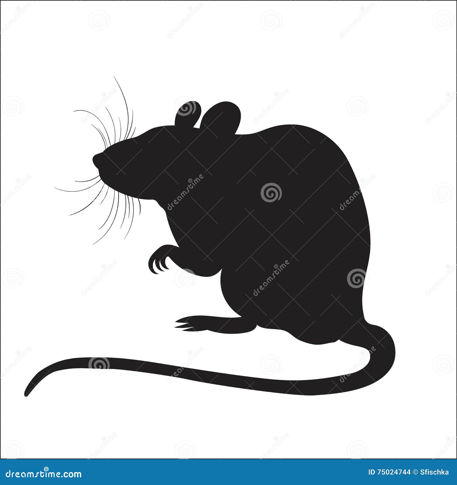 Picture of Silhouette of a Rat Stock Vector - Illustration of rodent ...