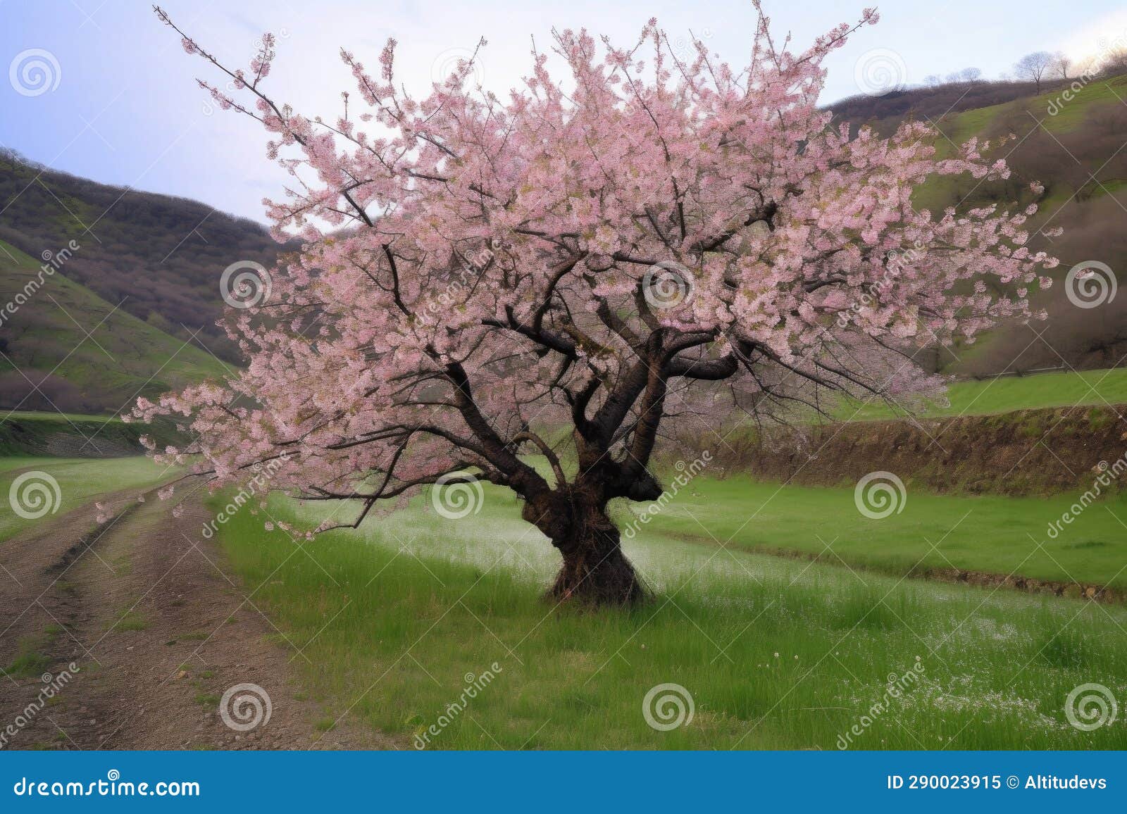 A Picture of a Single Cherry Blossom Tree Growing in the Wilderness ...