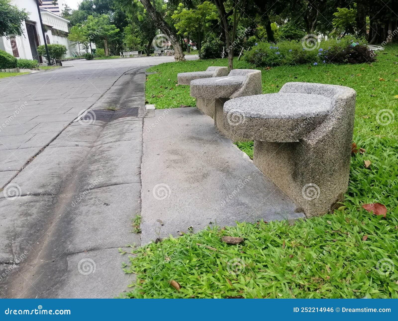Picture of Sitting Made of Cement in the Park Area Stock Photo - Image ...