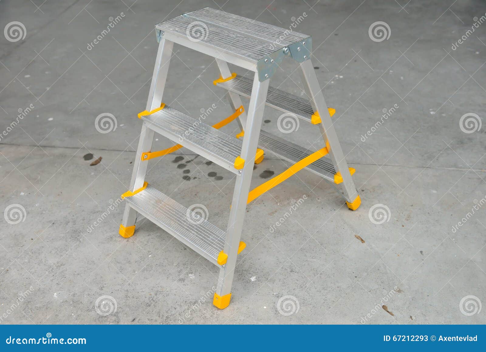Picture of Small Foldable Ladder on Sidewalk Stock Image - Image of ...