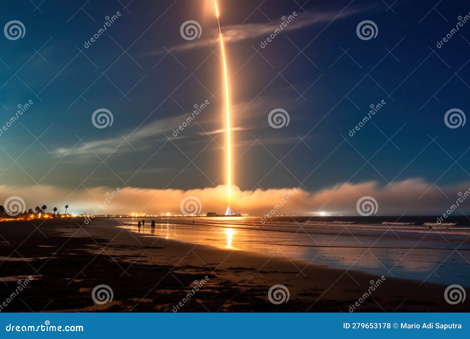 Inspiring Scene of a Space Rocket Launch from Earth Stock Photo - Image ...