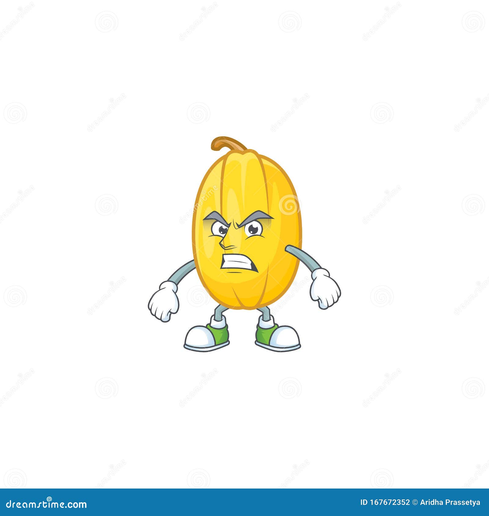 Picture of Spaghetti Squash Cartoon Character with Angry Face Stock ...