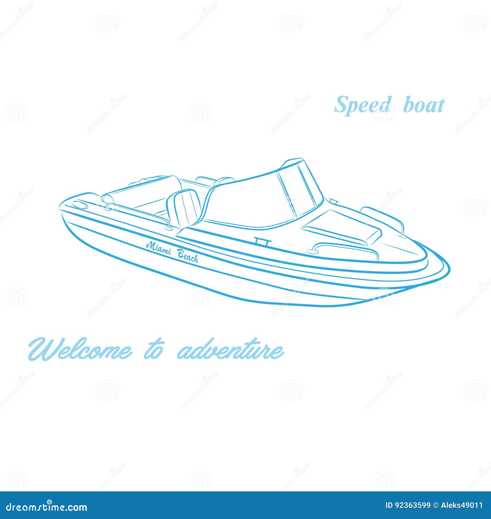 Picture of a speed boat stock vector. Illustration of cruise - 92363599