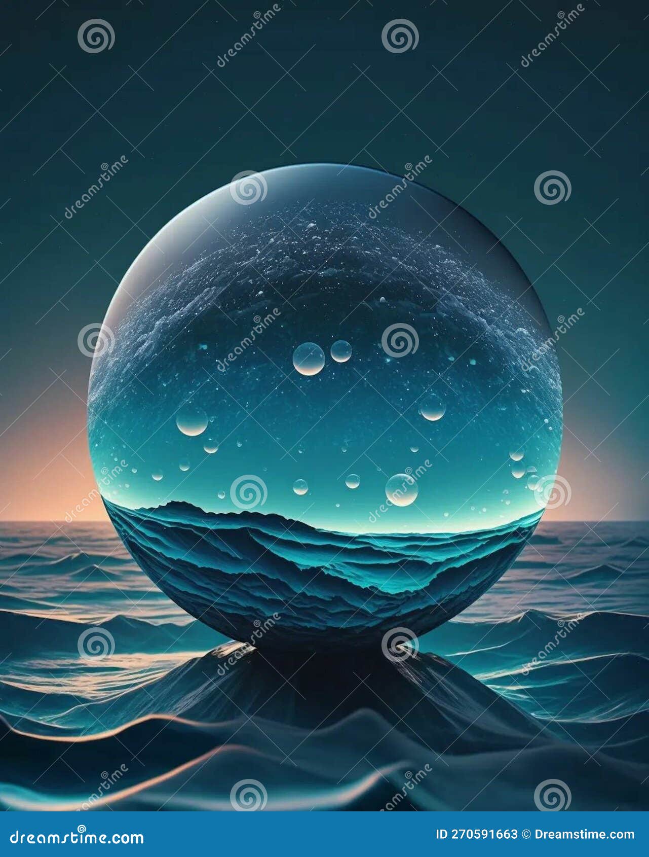 A Picture of a Sphere with the Sky in the Background. Stock ...