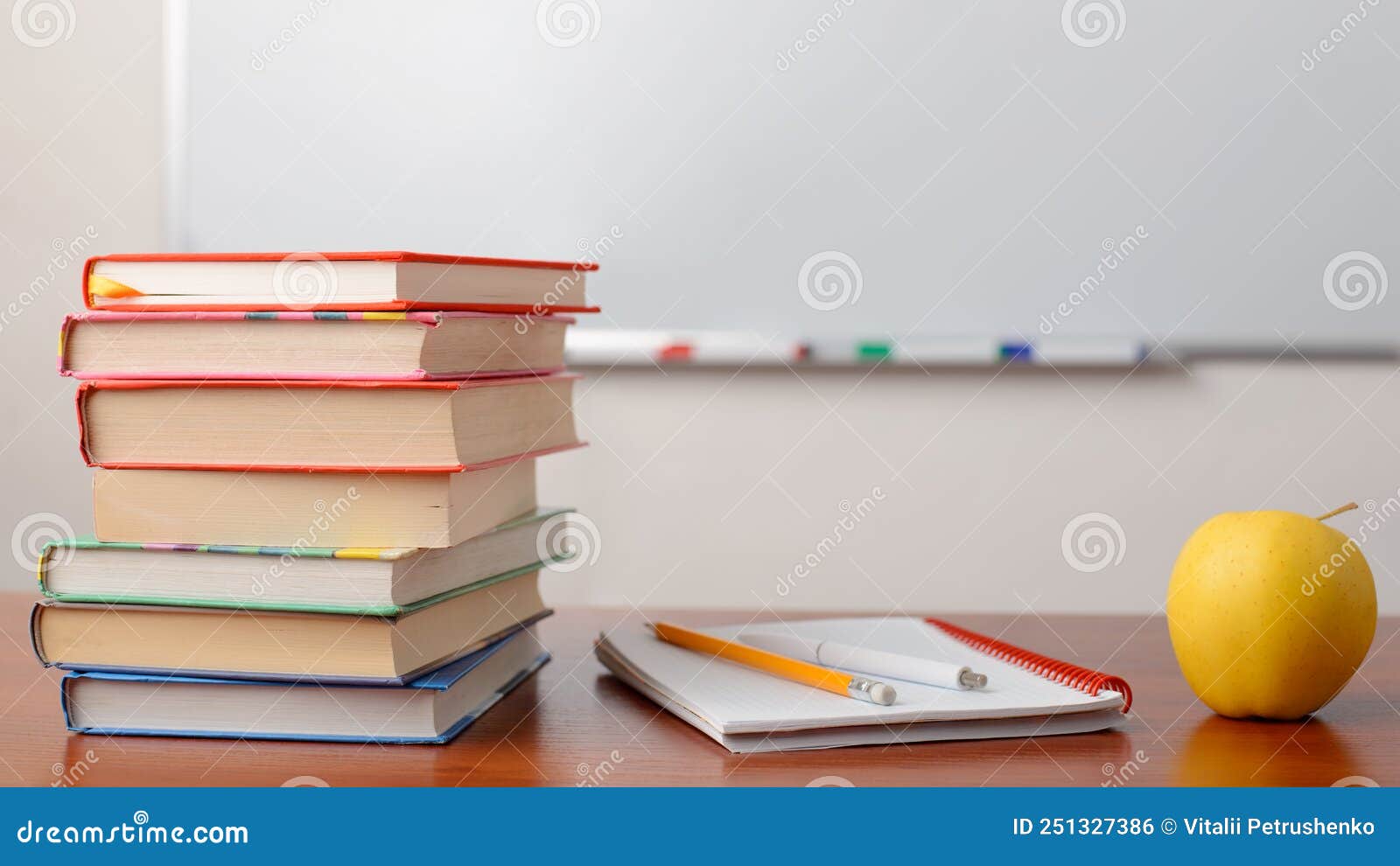 Stack of Books on the Table Stock Photo - Image of student, studying ...