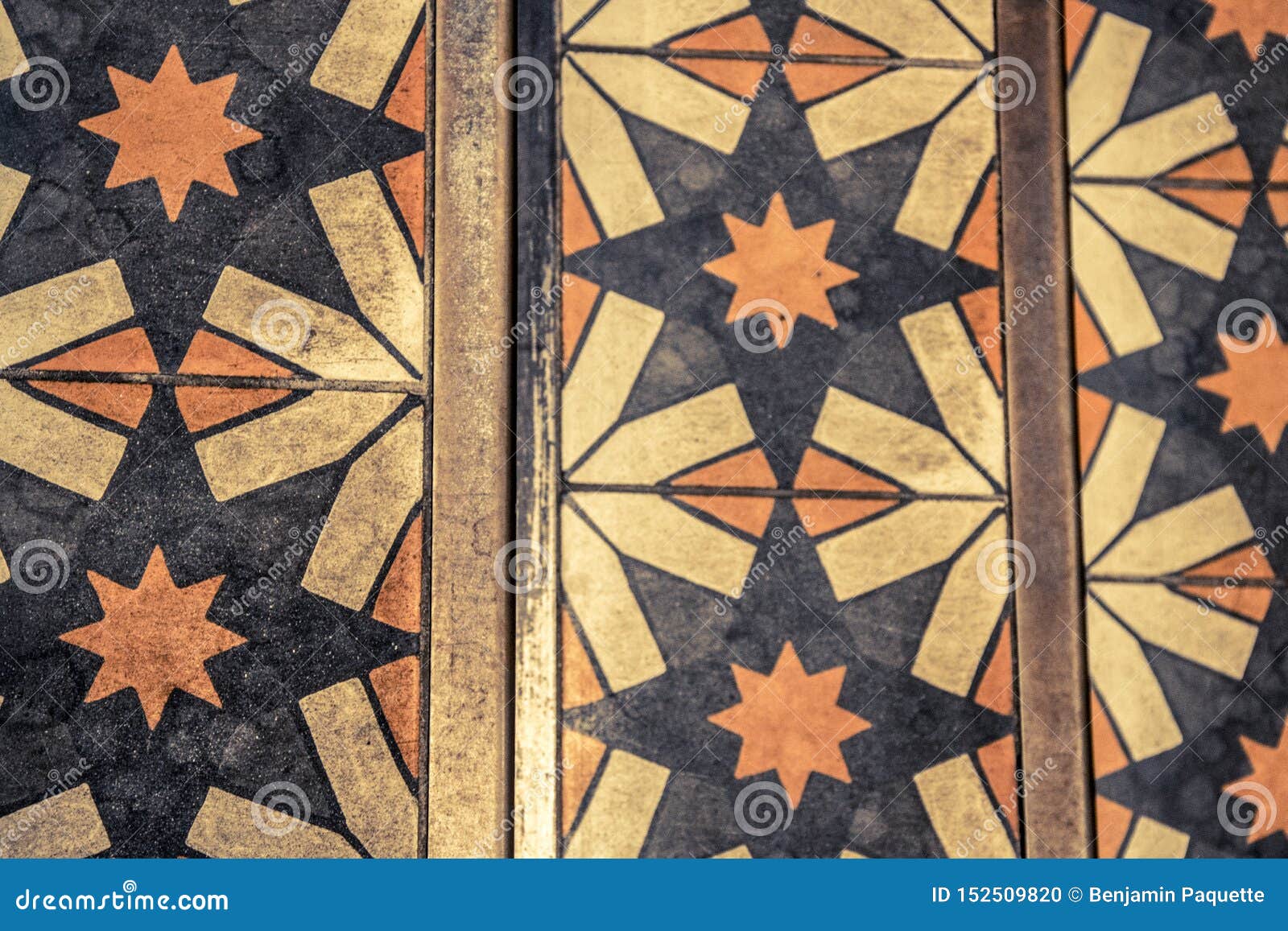 Star Pattern on Floor Tiles in a Store Stock Photo - Image of blue ...