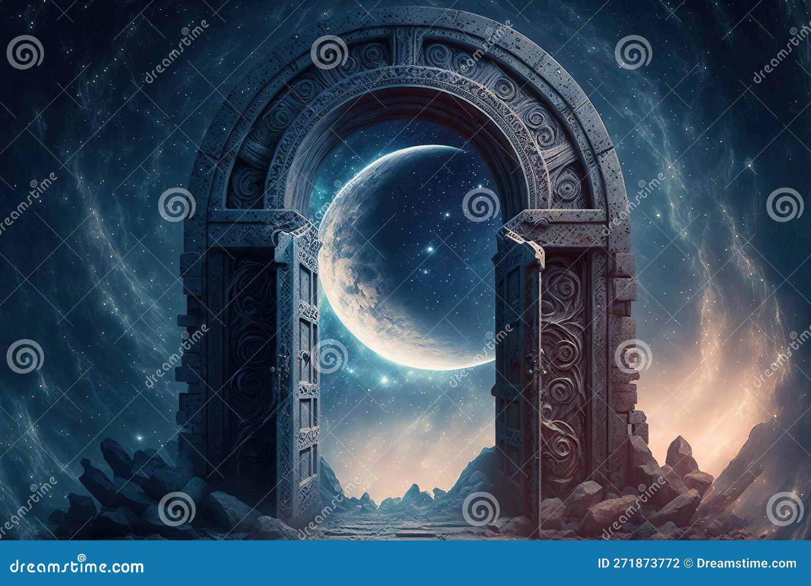 Picture of a stone portal stock illustration. Illustration of sign ...