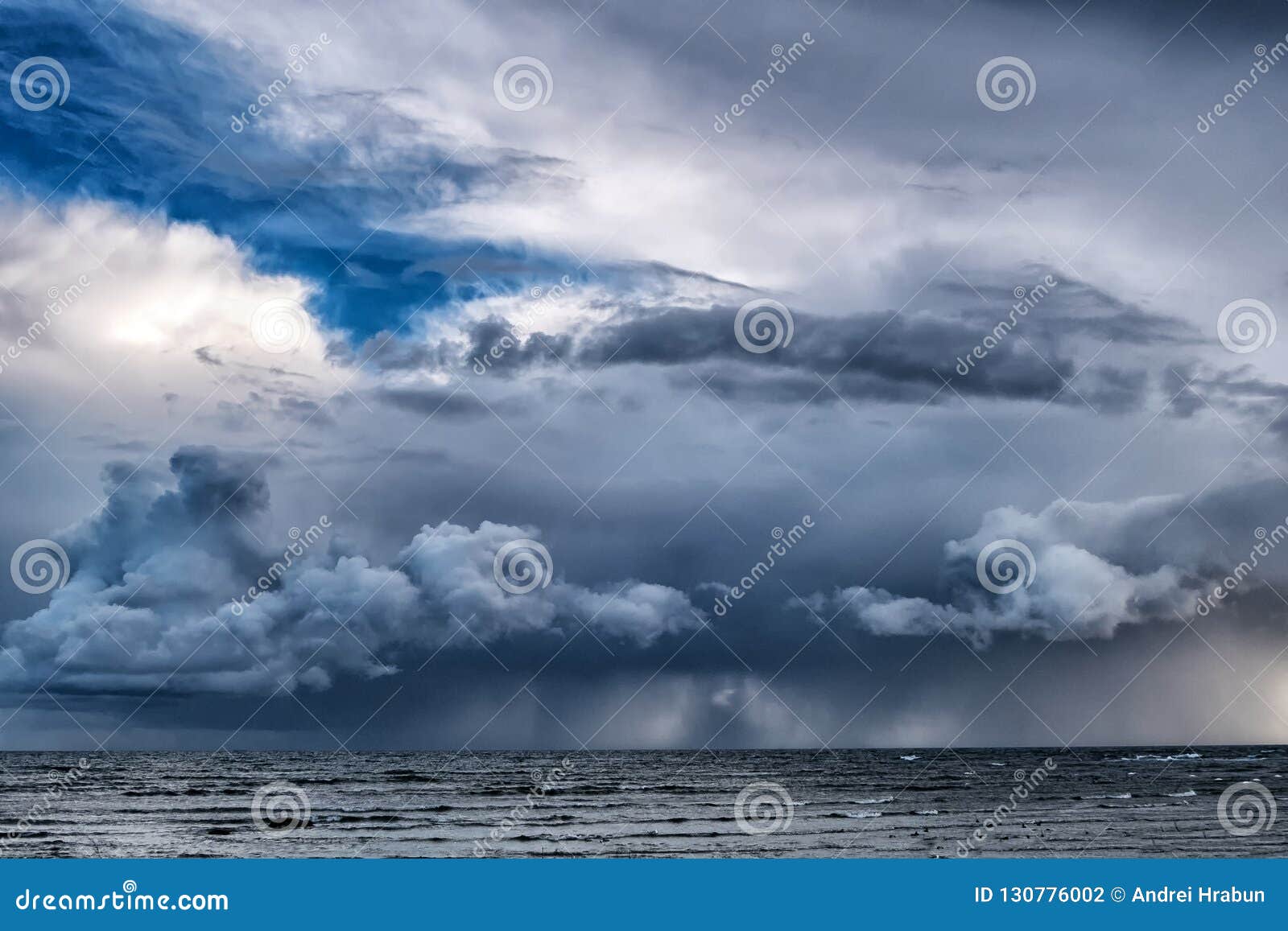 Picture of Storm with Dramatic Clouds at the Sea Stock Photo - Image of ...