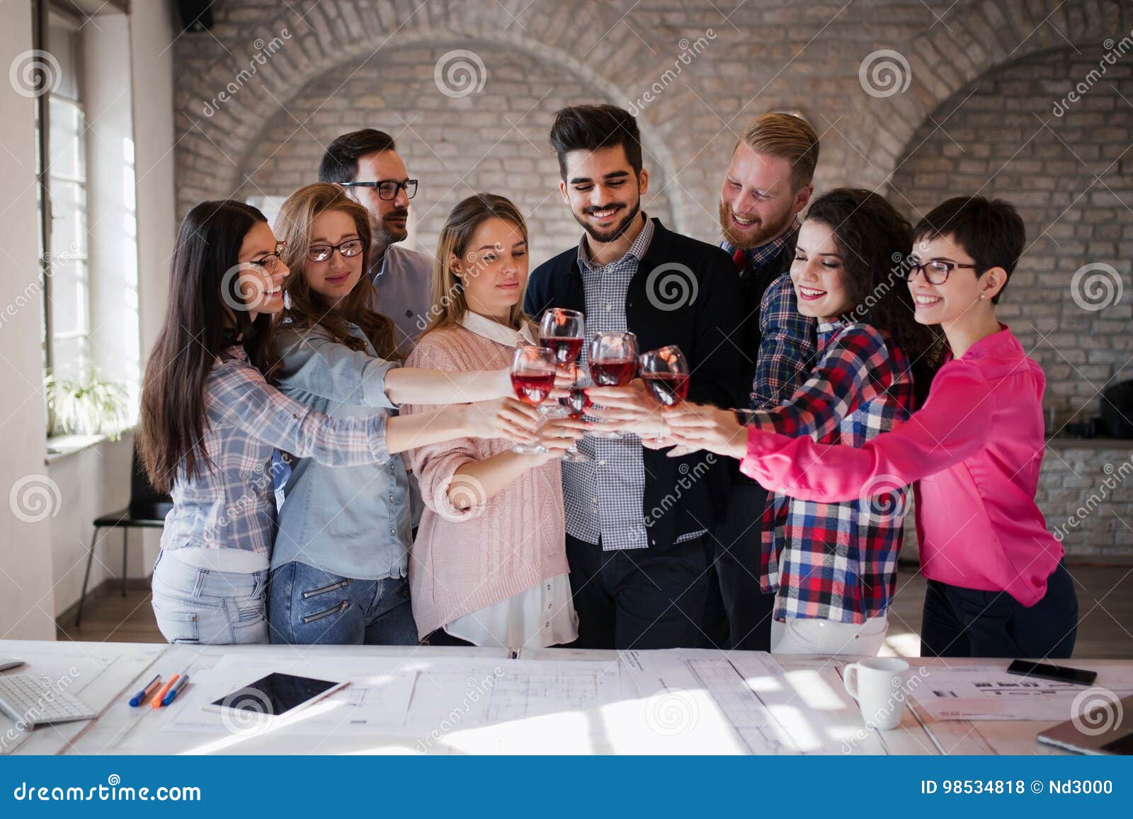 Picture of Successful Business Team Having Celebration Stock Photo ...