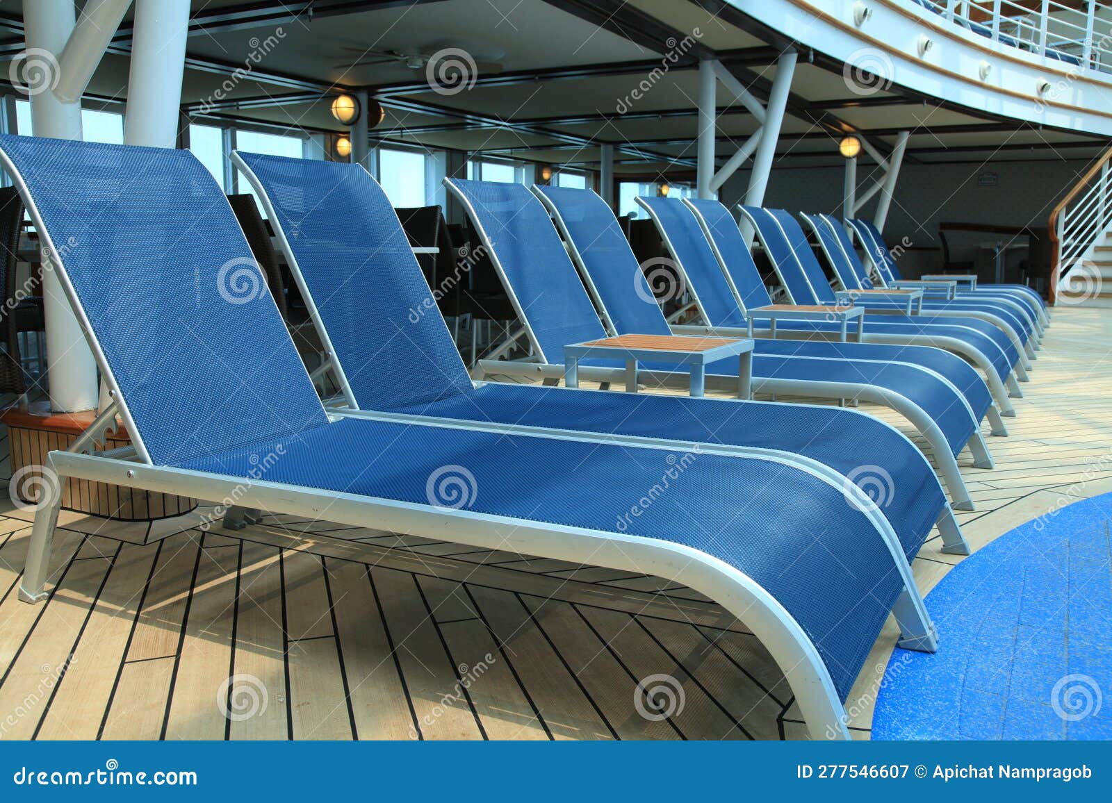 A Picture of the Sunbathing Area on the Open Deck. Stock Image - Image ...