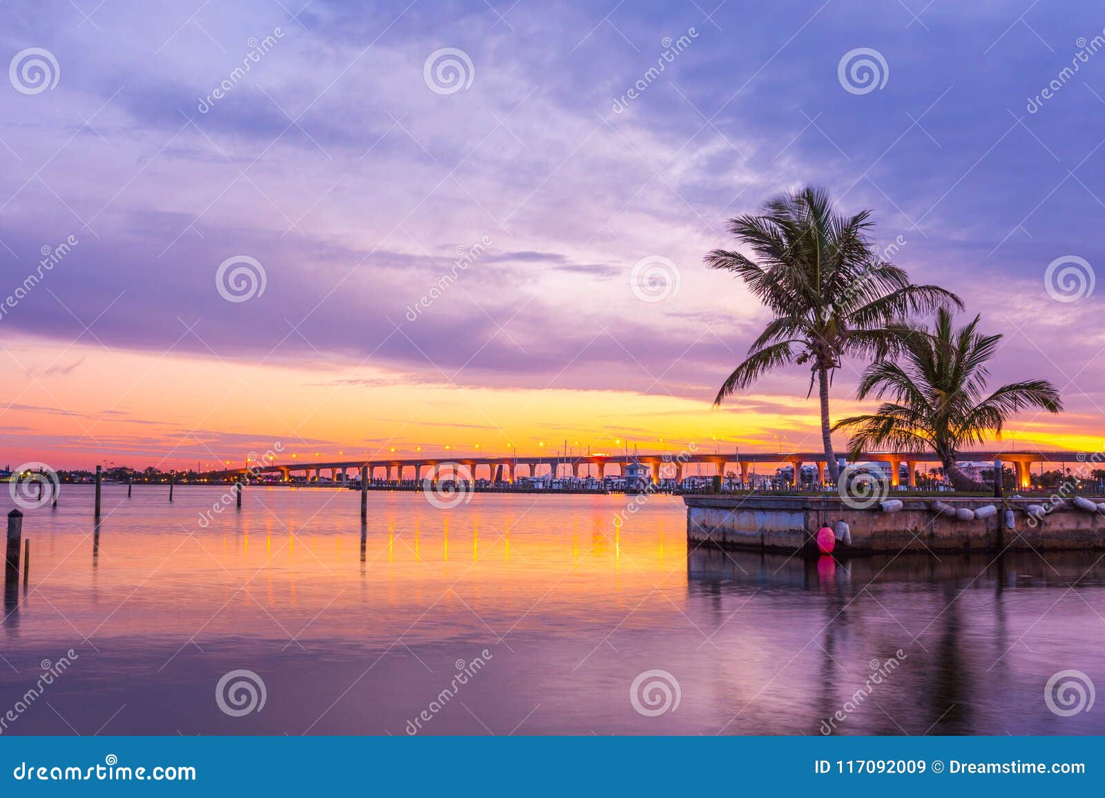 Stuart Florida Bridge Sunset Sky Stock Image - Image of wonderful ...