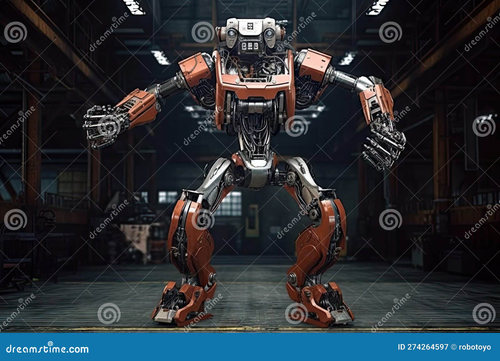 Robot Dancing Inside of a Factory. Ai Generated Stock Illustration ...