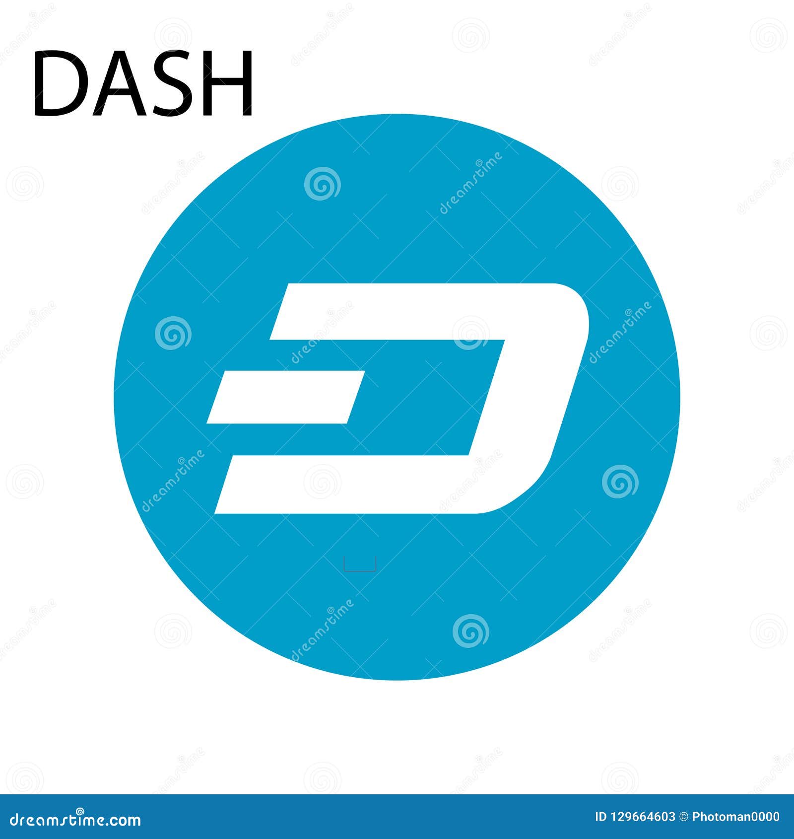 The symbol of DASH coin editorial stock photo. Illustration of coin ...