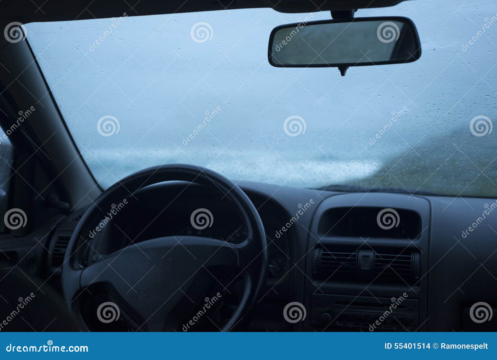 Picture Taken from Inside a Car Stock Photo - Image of rain, mirror ...