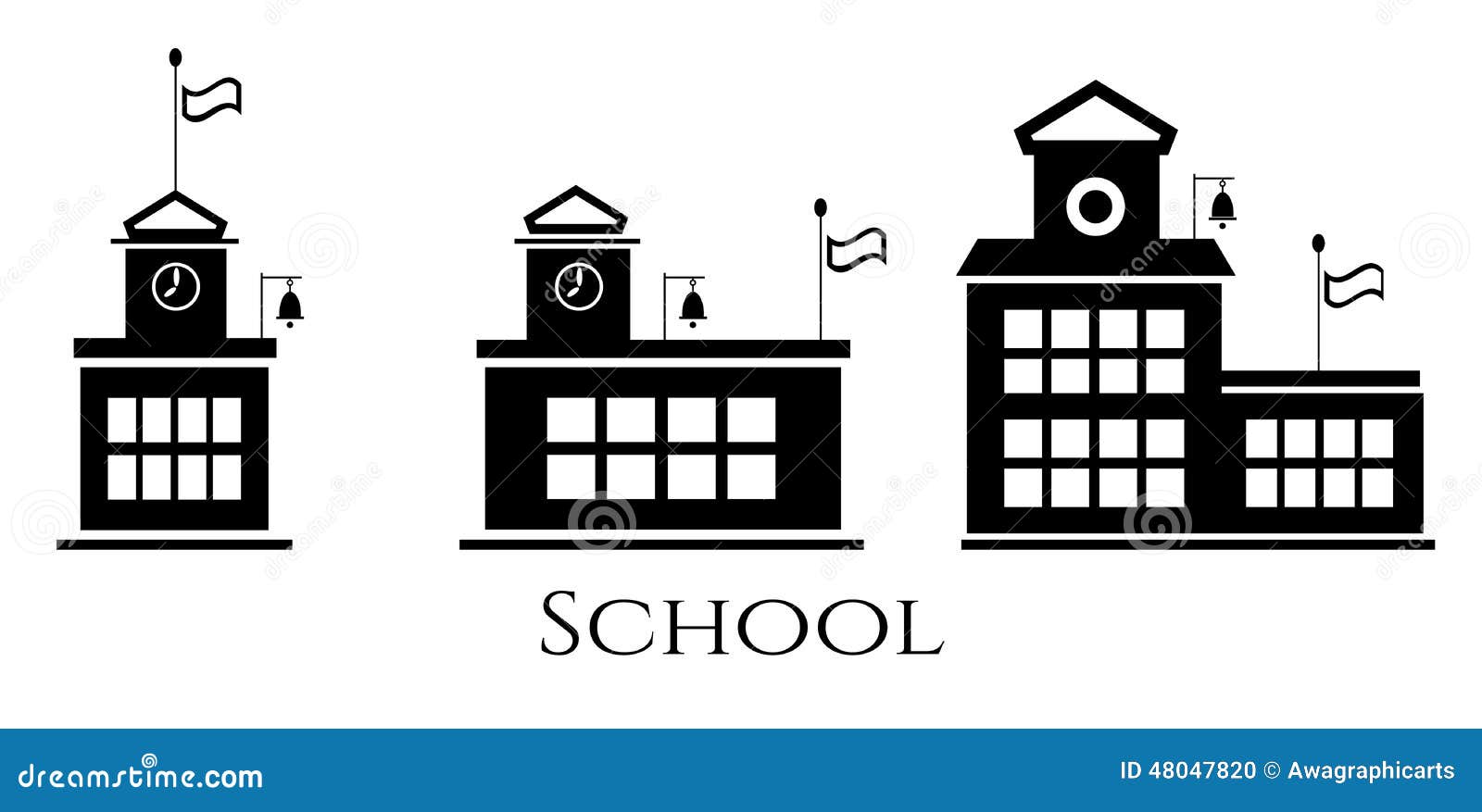 Picture of Three School Buildings Stock Vector - Illustration of ...