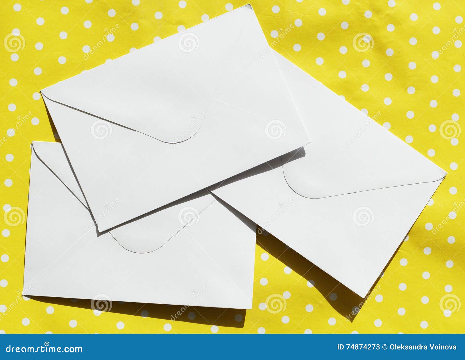 Picture of Three White Envelopes Stock Image - Image of three, letter ...