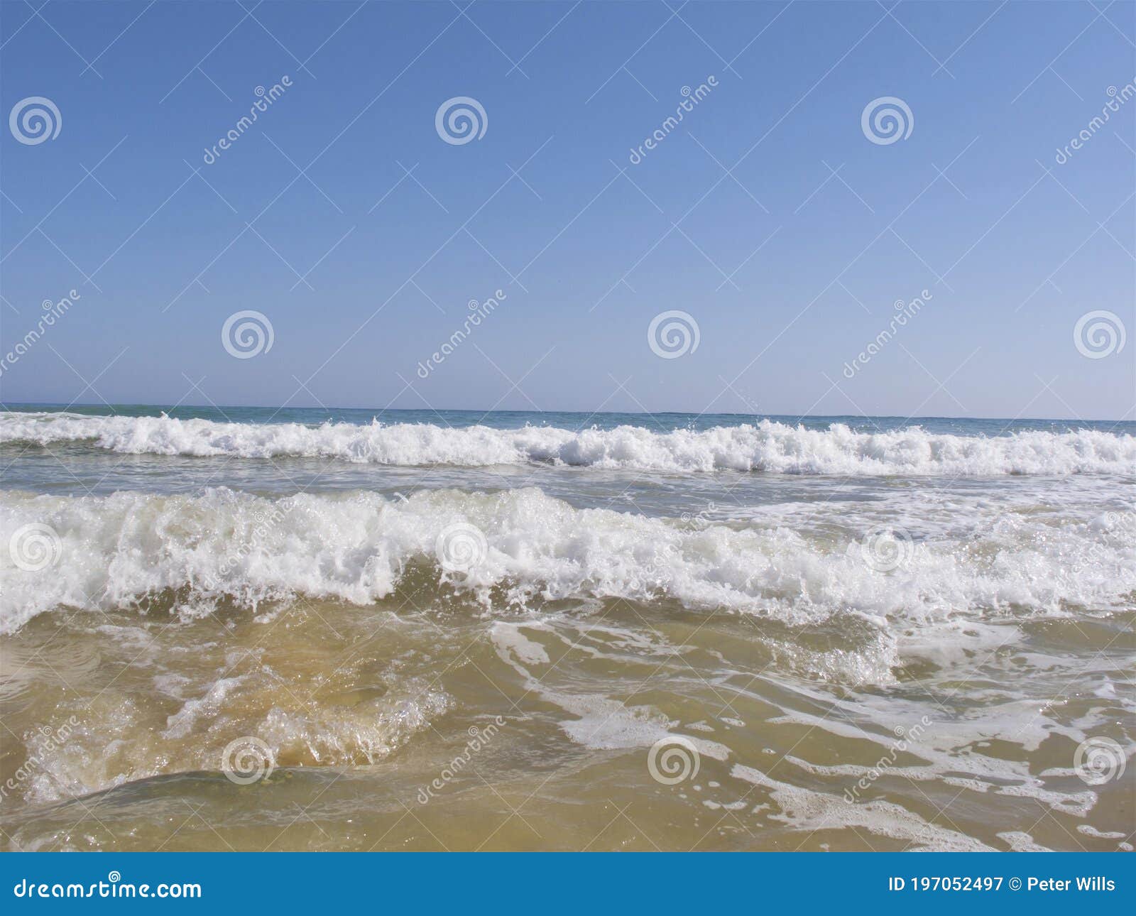 Incoming Tide with Blue Skiy Stock Image - Image of environment ...