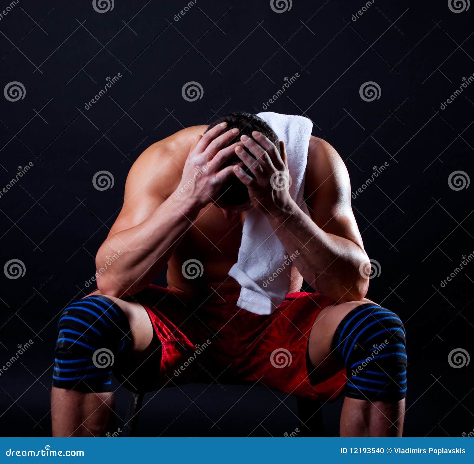 Picture of Tired Athletic Man Stock Photo - Image of bodybuilder ...