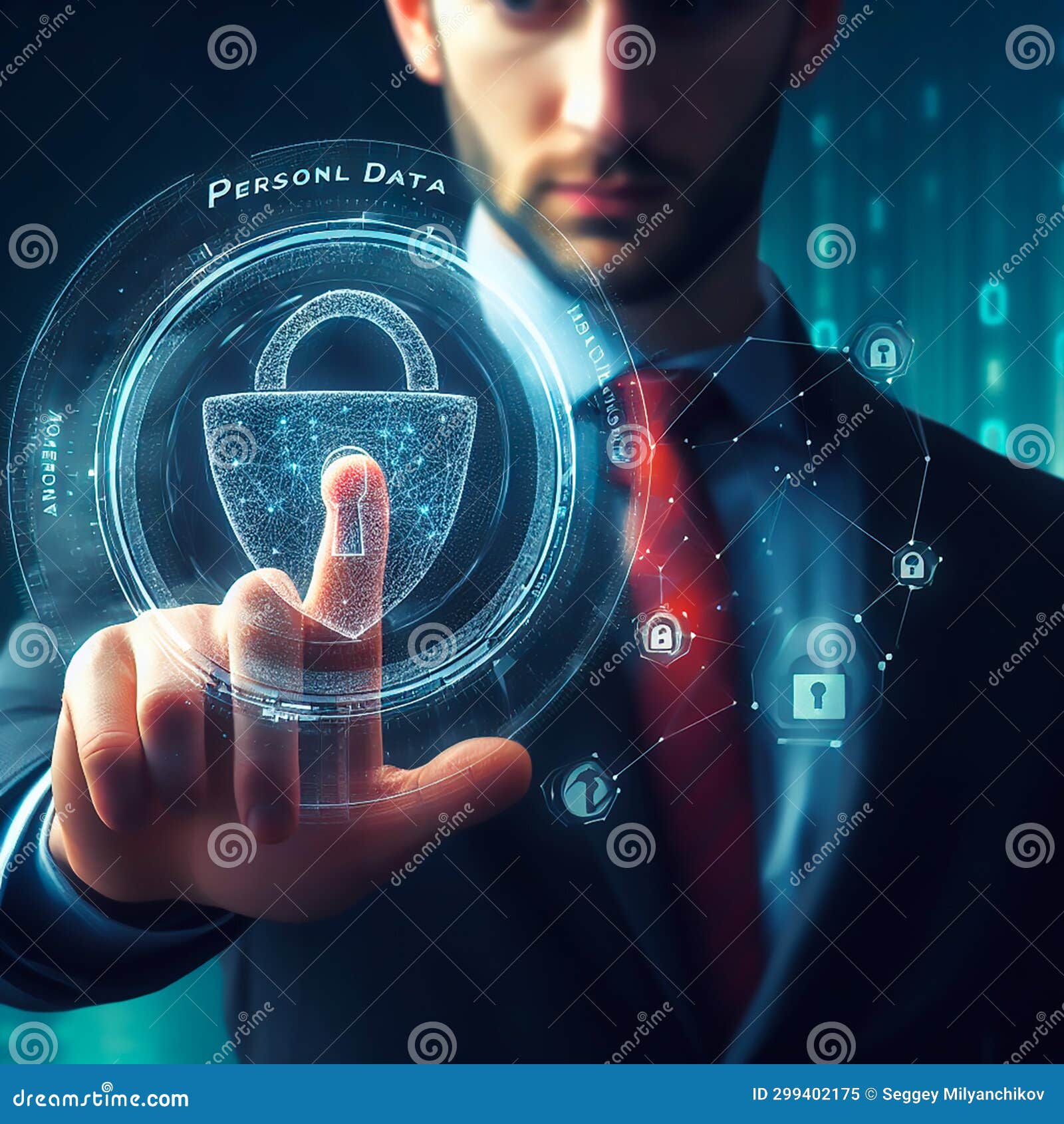 A Picture on the Topic of Personal Data Protection. a Lock and Shield ...